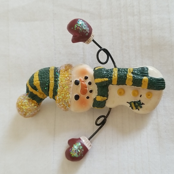 Jewelry | Vintage Bendable Arm Whimsical Snowman Brooch | Poshmark